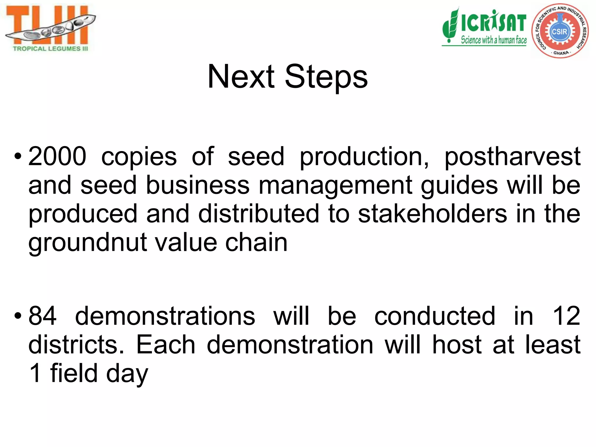 Ghana Groundnut workplan_TL III Annual Meet | PDF | Agriculture ...