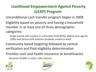 From Protection to Production: Impacts of the Ghana LEAP programme at ...