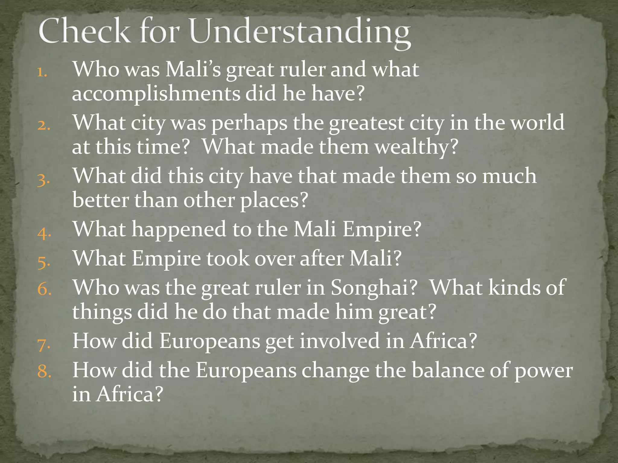 Ghana, mali, songhai ppt | PPTX