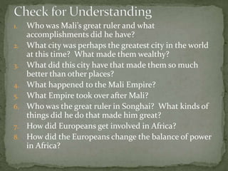 Ghana, mali, songhai ppt | PPTX