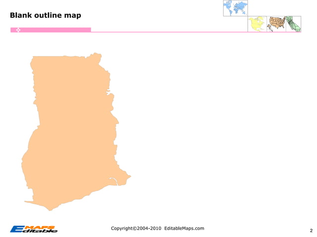 Ghana map, Ghana outline map, Ghana editable map, Ghana PowerPoint map ...