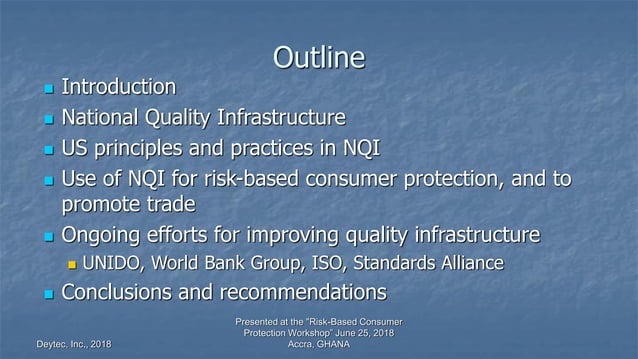 The Role of National Quality Infrastructure in Promoting Risk-Based ...