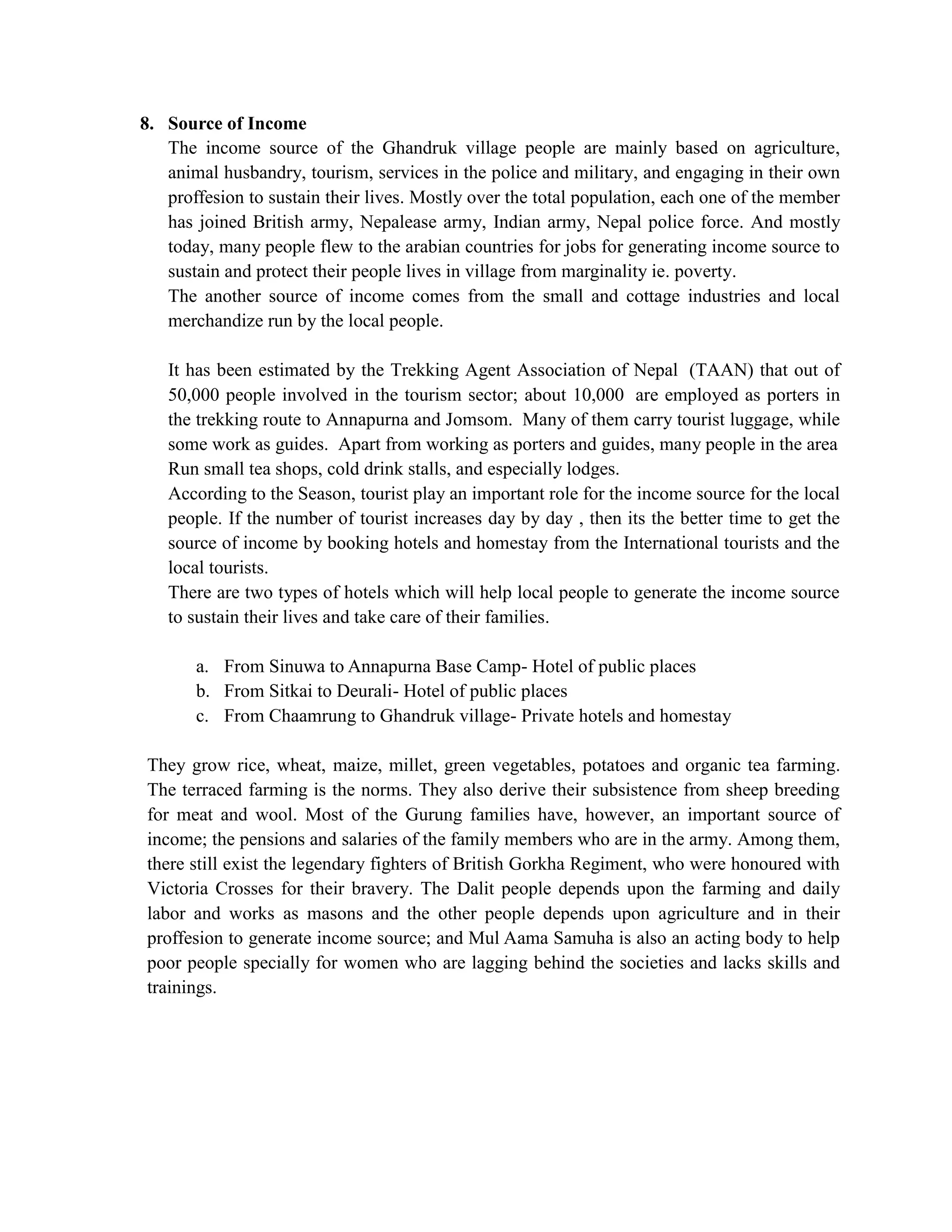 Ghandruk village profile, a study of culture resource management | PDF