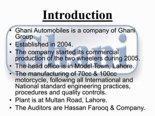 Ghani automobile | PPTX