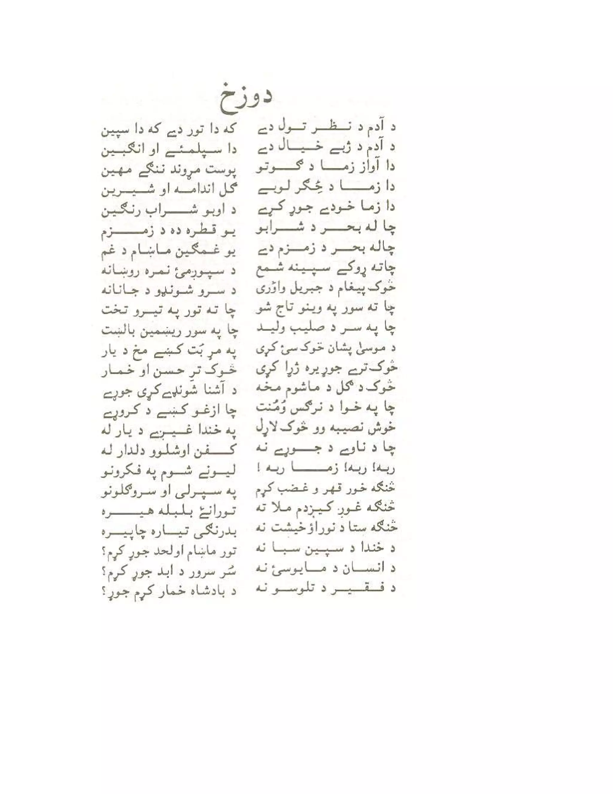 Ghani Khan Poetry | Pashto Poetry | PDF