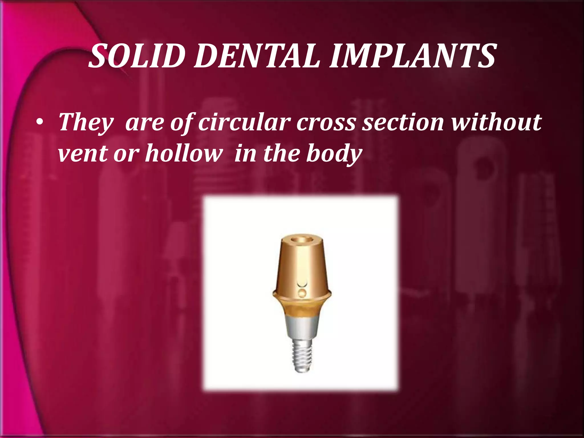 types and classification of dental implants | PPTX