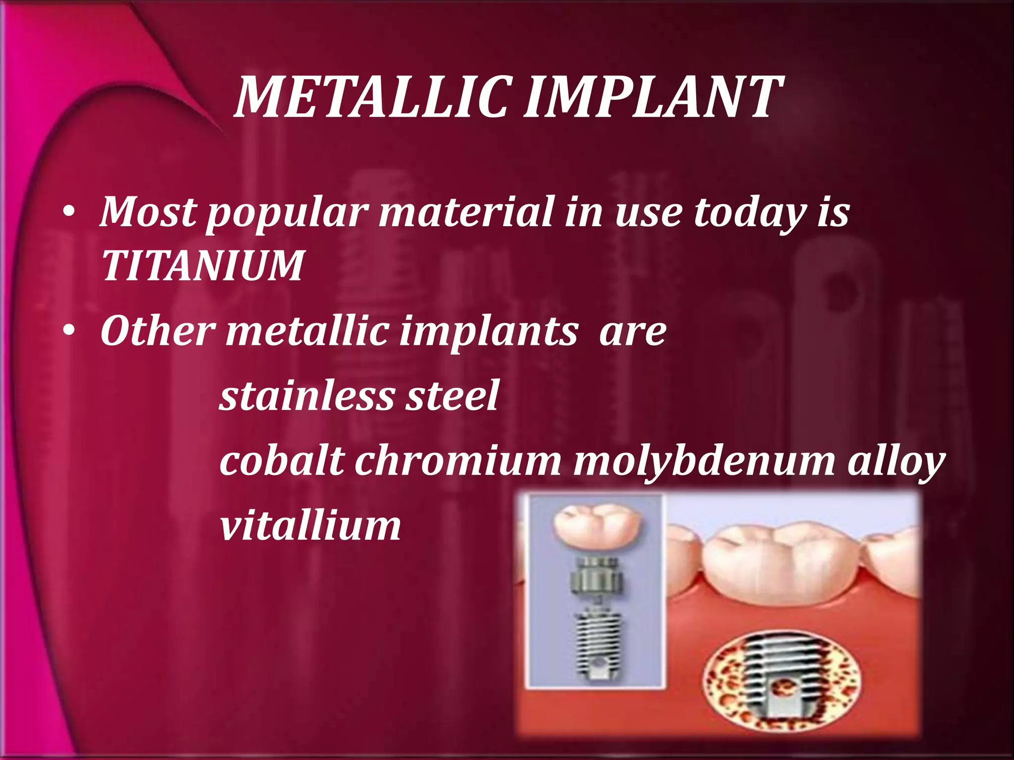 types and classification of dental implants | PPTX
