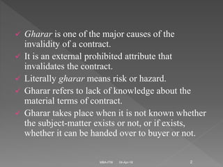 Gharar (uncertainty) | PPT