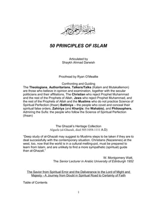 50 spiritual principals by al Ghazali | DOC