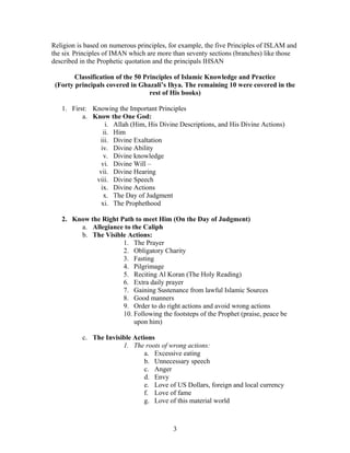 50 spiritual principals by al Ghazali | DOC