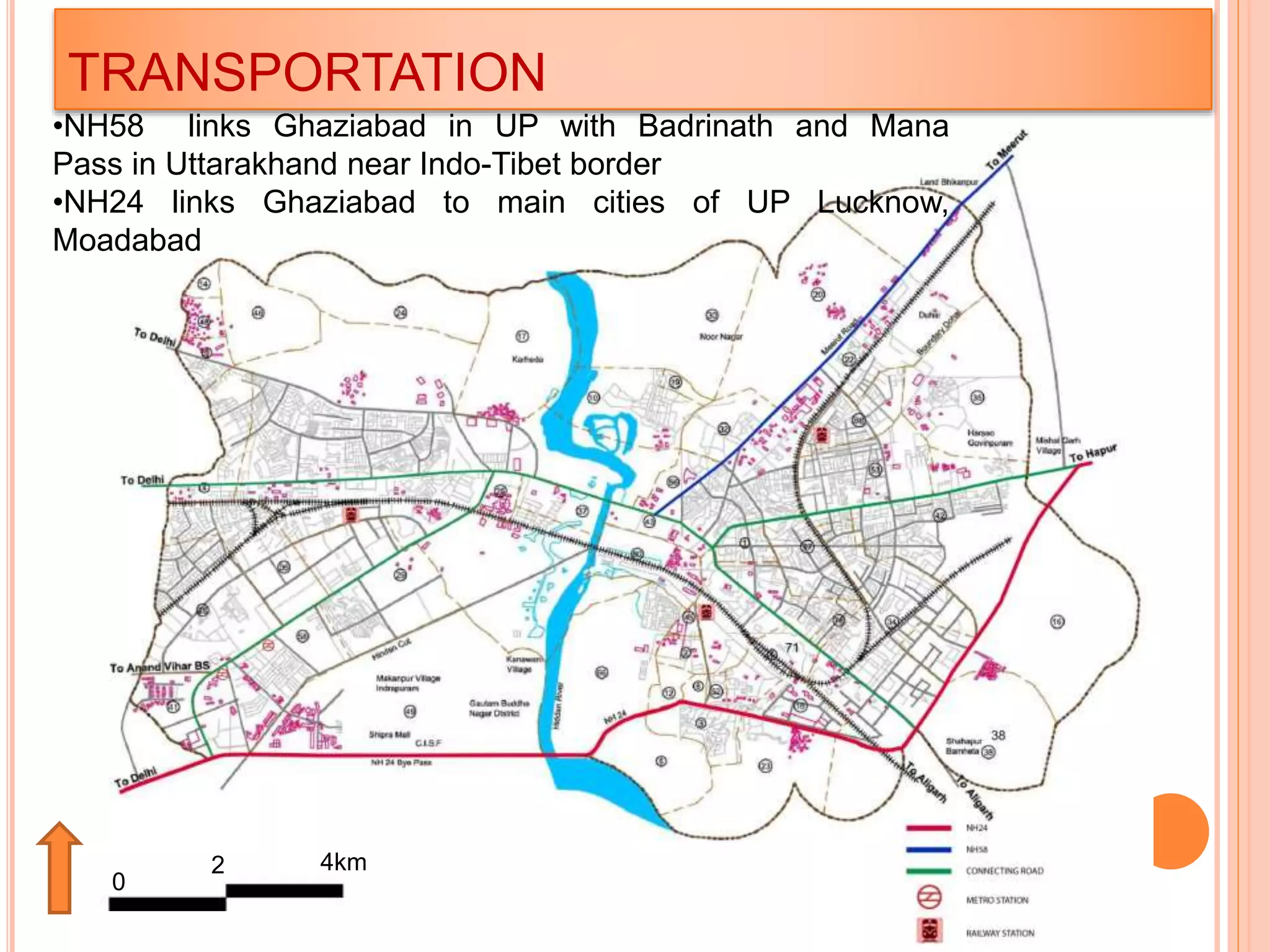 Ghaziabad Development - A case study related to ward and landuse map | PPTX