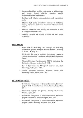 Ghazi al weshah c.v. 5-2019 | PDF