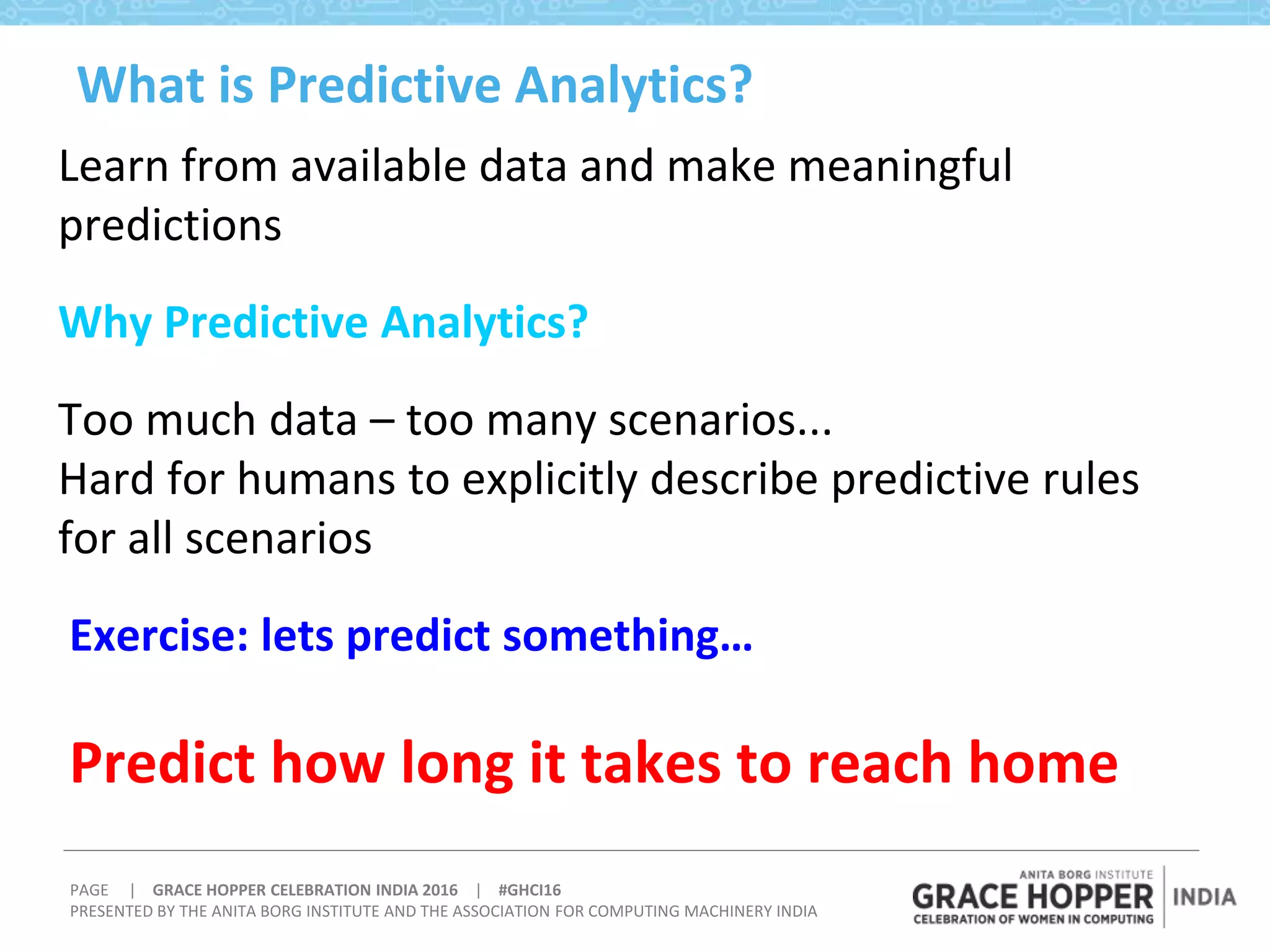 Predictive Analytics -Workshop | PPT