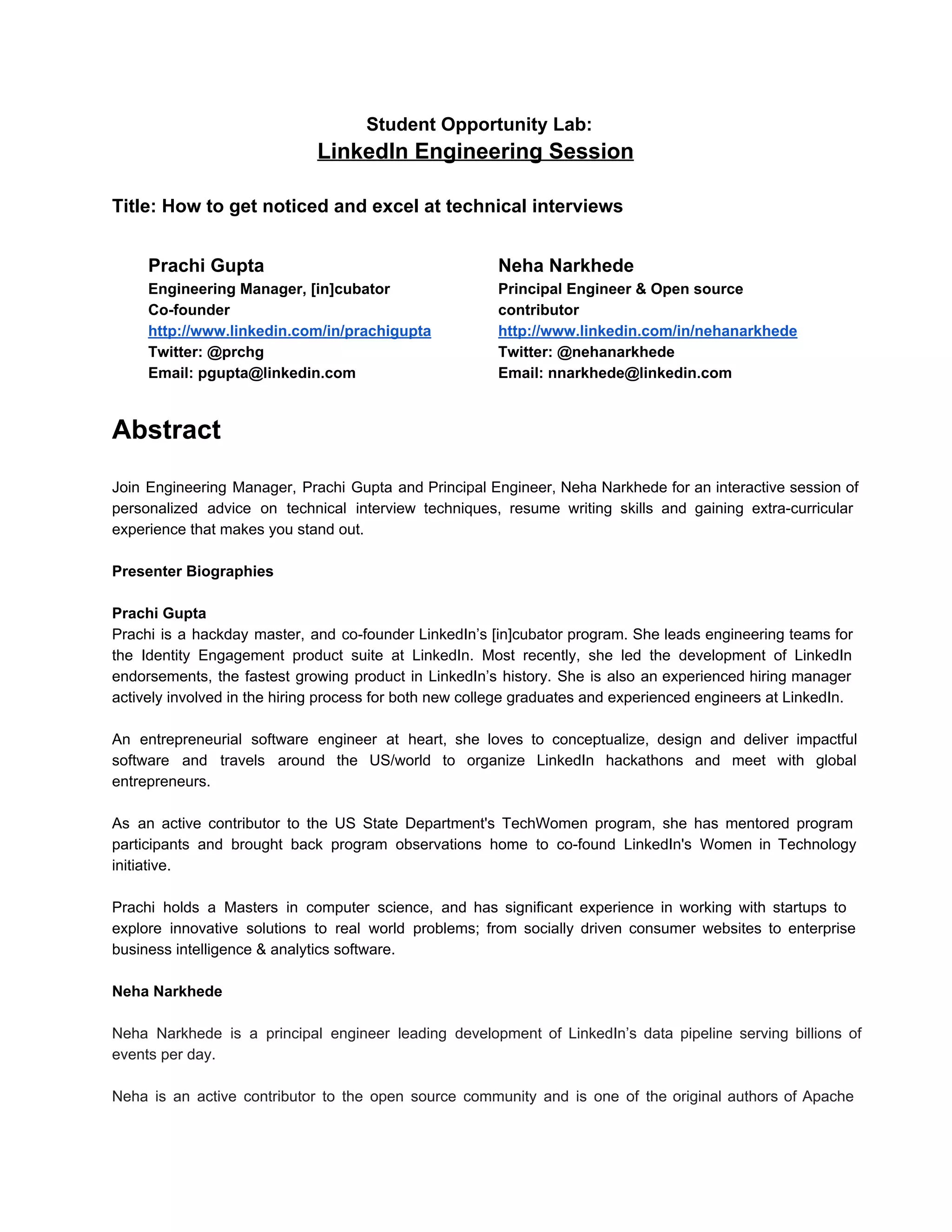 GHC Student Opportunity Lab handout | PDF