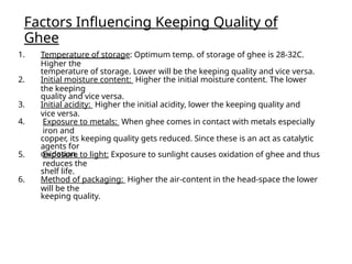 ghee process and production for milk industry | PPTX