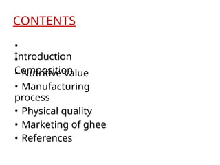 ghee process and production for milk industry | PPTX