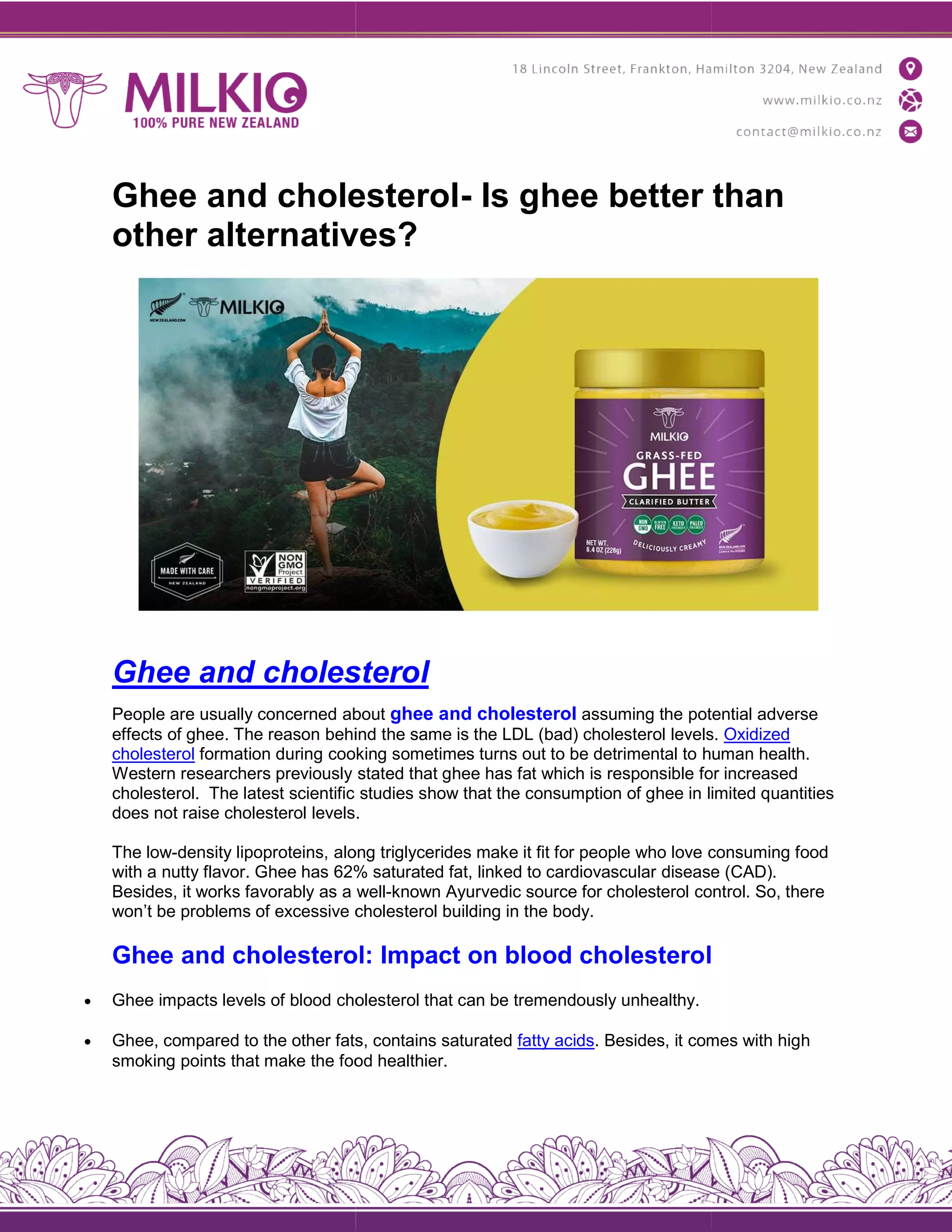 Ghee and cholesterol | PDF