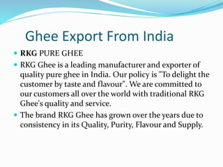 Ghee export from india | PPT