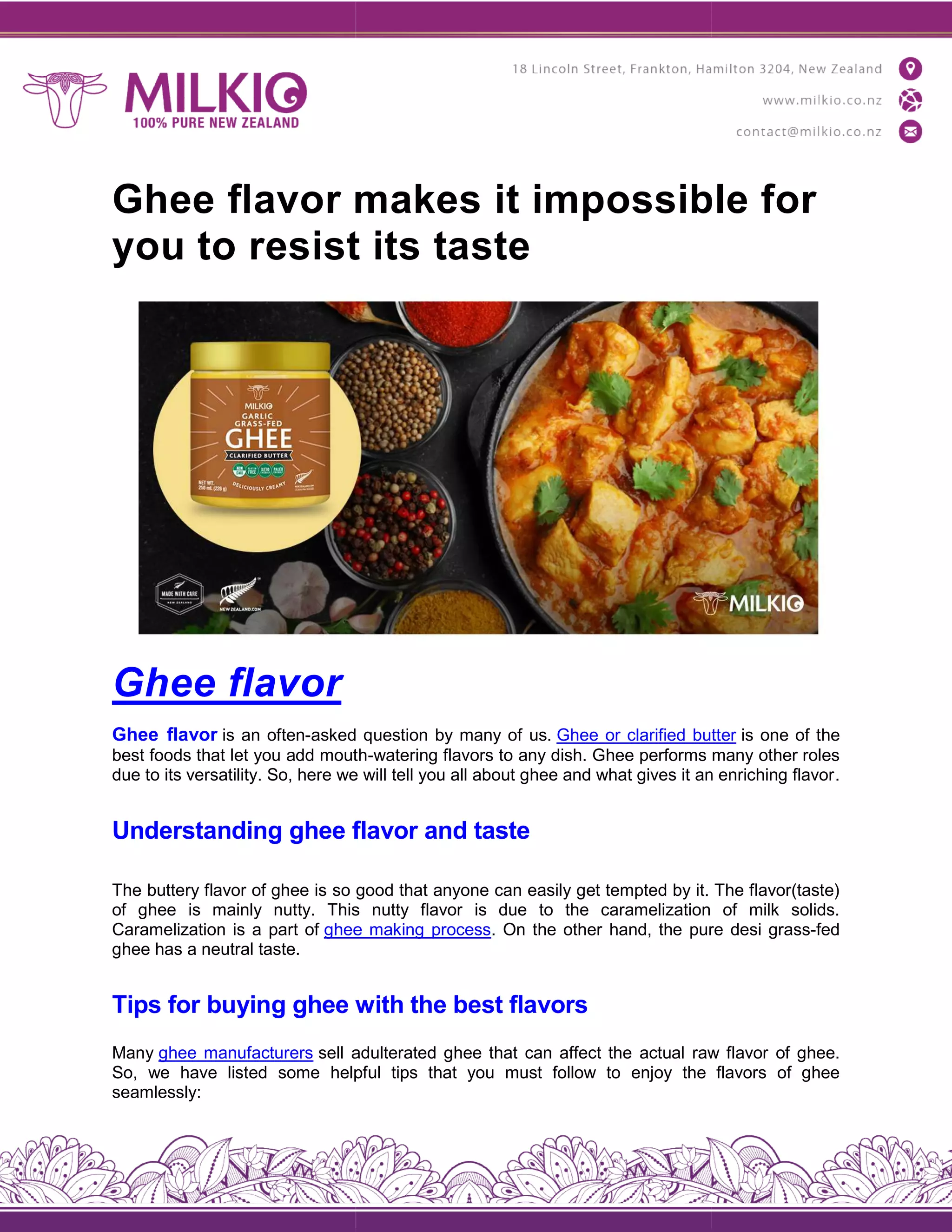 Ghee flavor | PDF