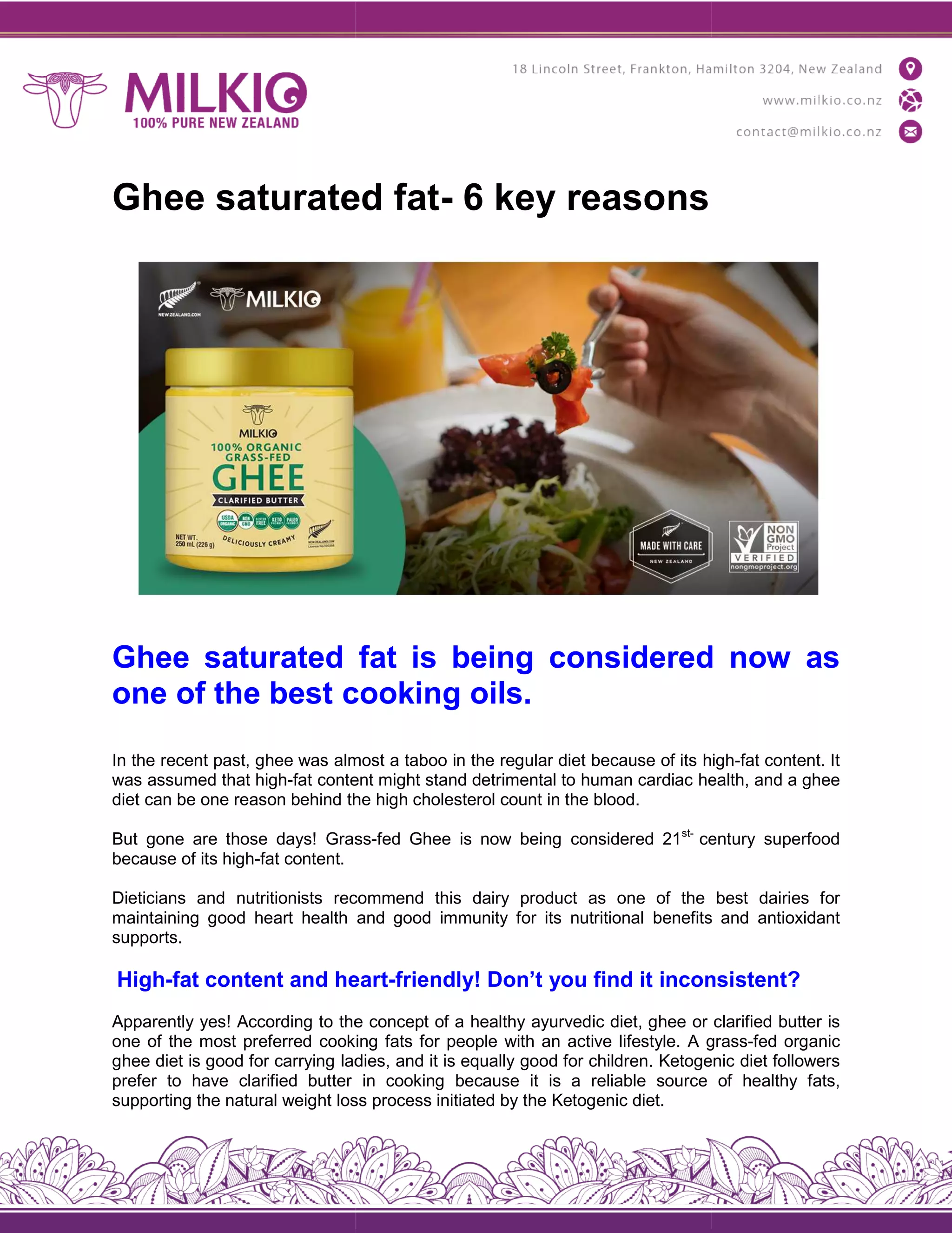 Ghee saturated fat | PDF