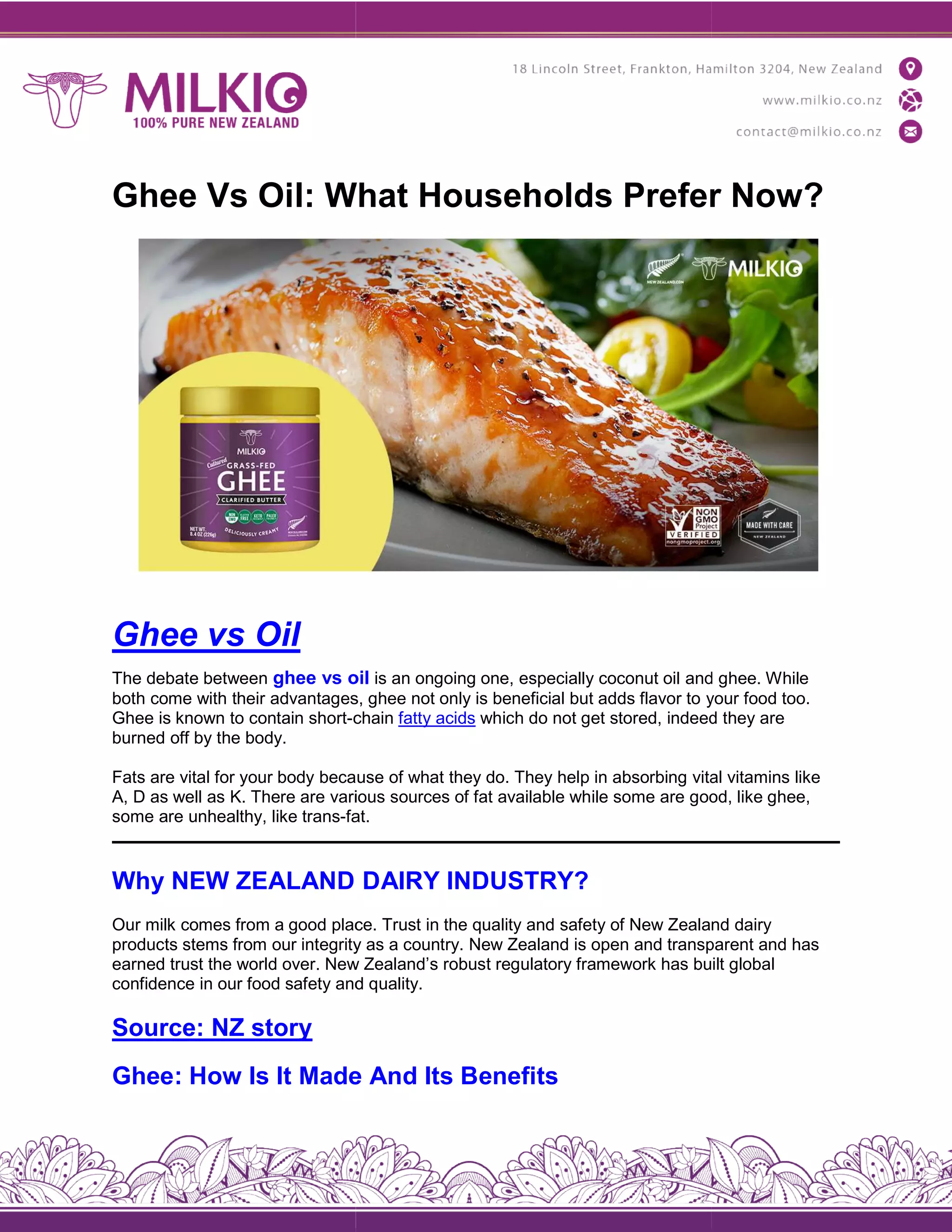 Ghee vs oil | PDF