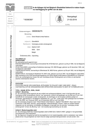 Ghent Model United Nations opgericht | PDF