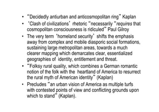 Cities and the 'war on terror': Imaginative Geographies, Inter-City ...