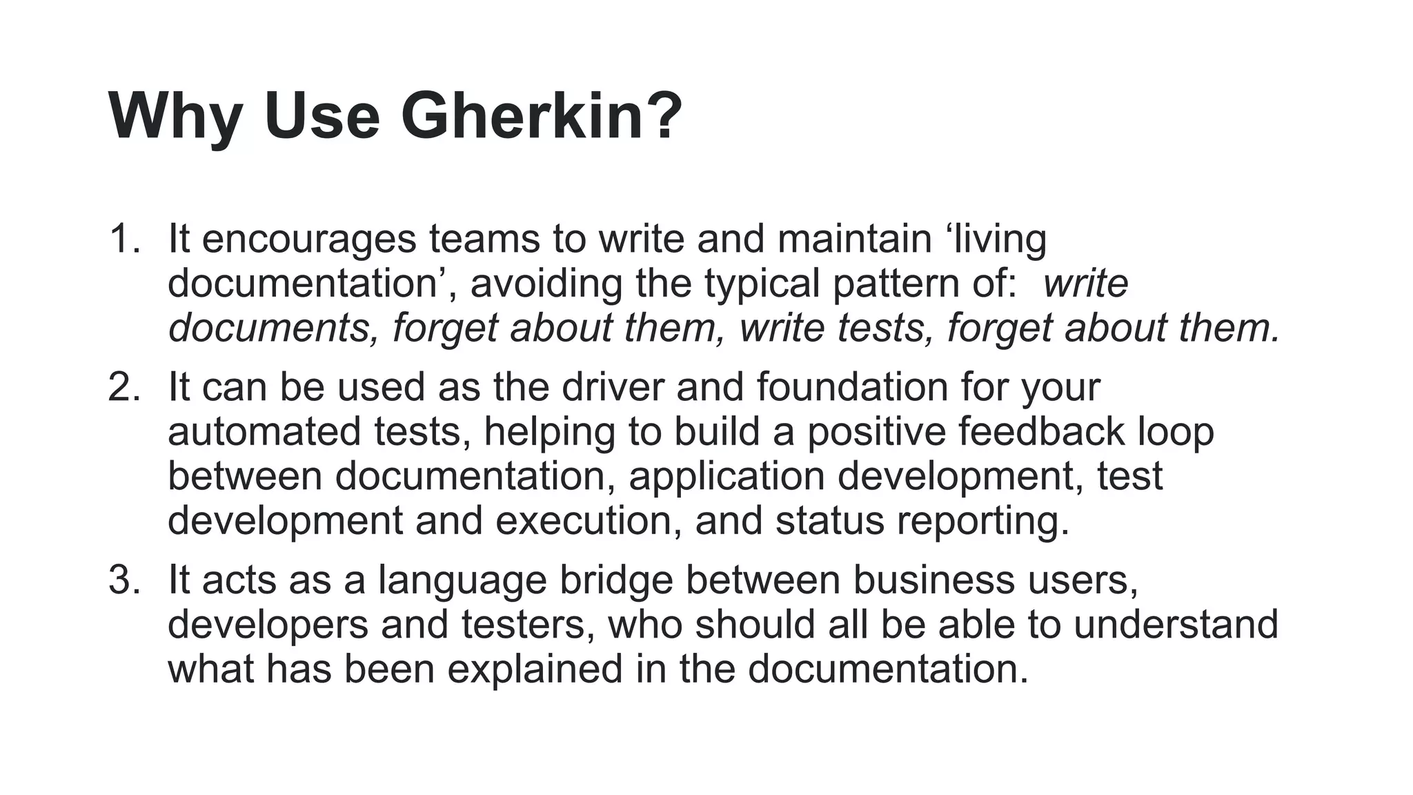 Gherkin model BDD | PPTX