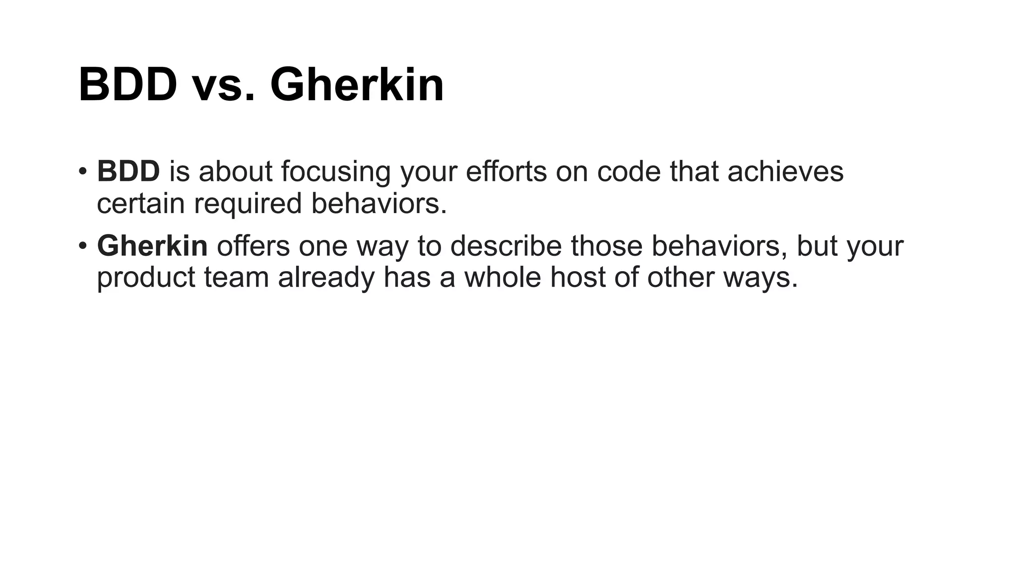 Gherkin model BDD | PPT