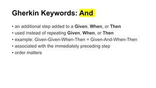 Gherkin model BDD | PPT