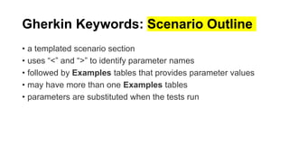 Gherkin model BDD | PPT