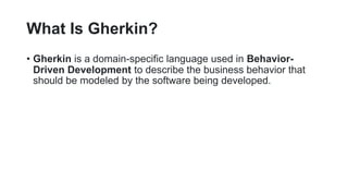 Gherkin model BDD | PPT