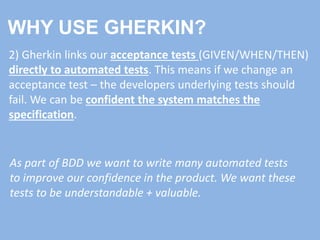 Gherkin /BDD intro | PPTX | Computer Software and Applications | Computing