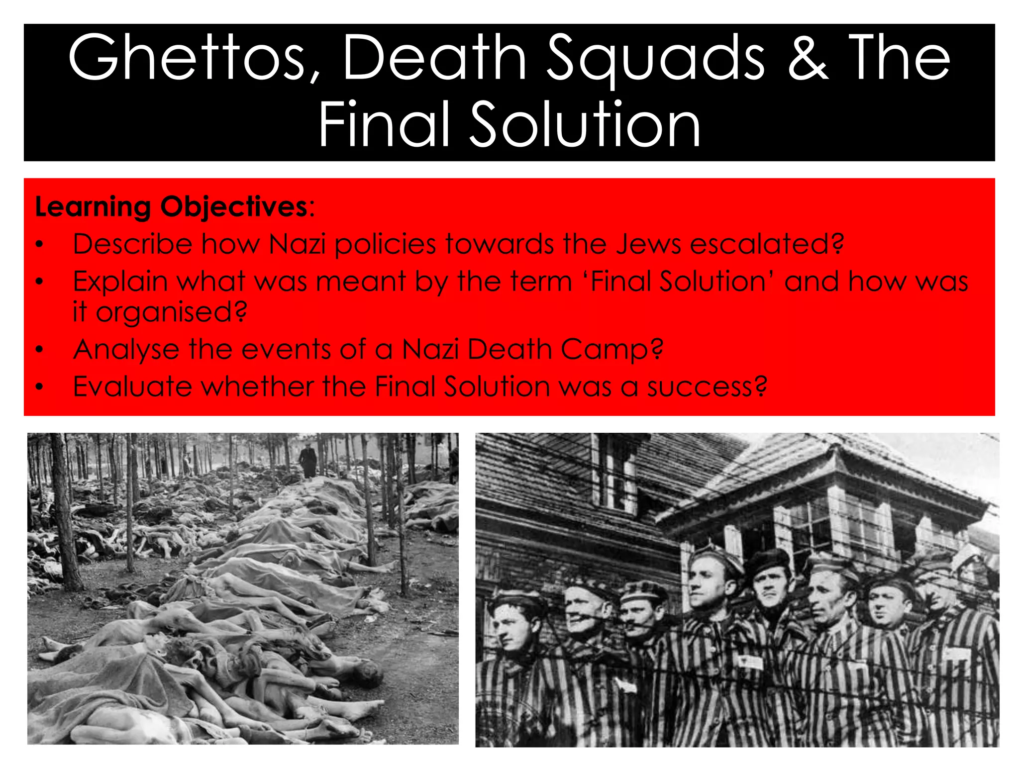 Ghettos, Death Squads and the Final Solution | PPTX