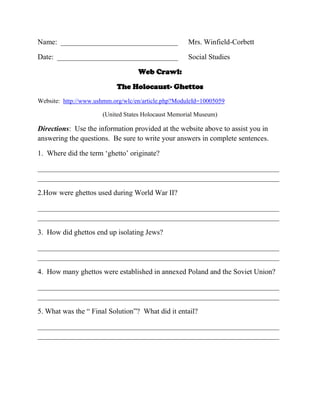 Ghettos web crawl | DOCX