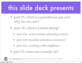 Local Greenhouse Gas Lessons Croton 2009b | PPT
