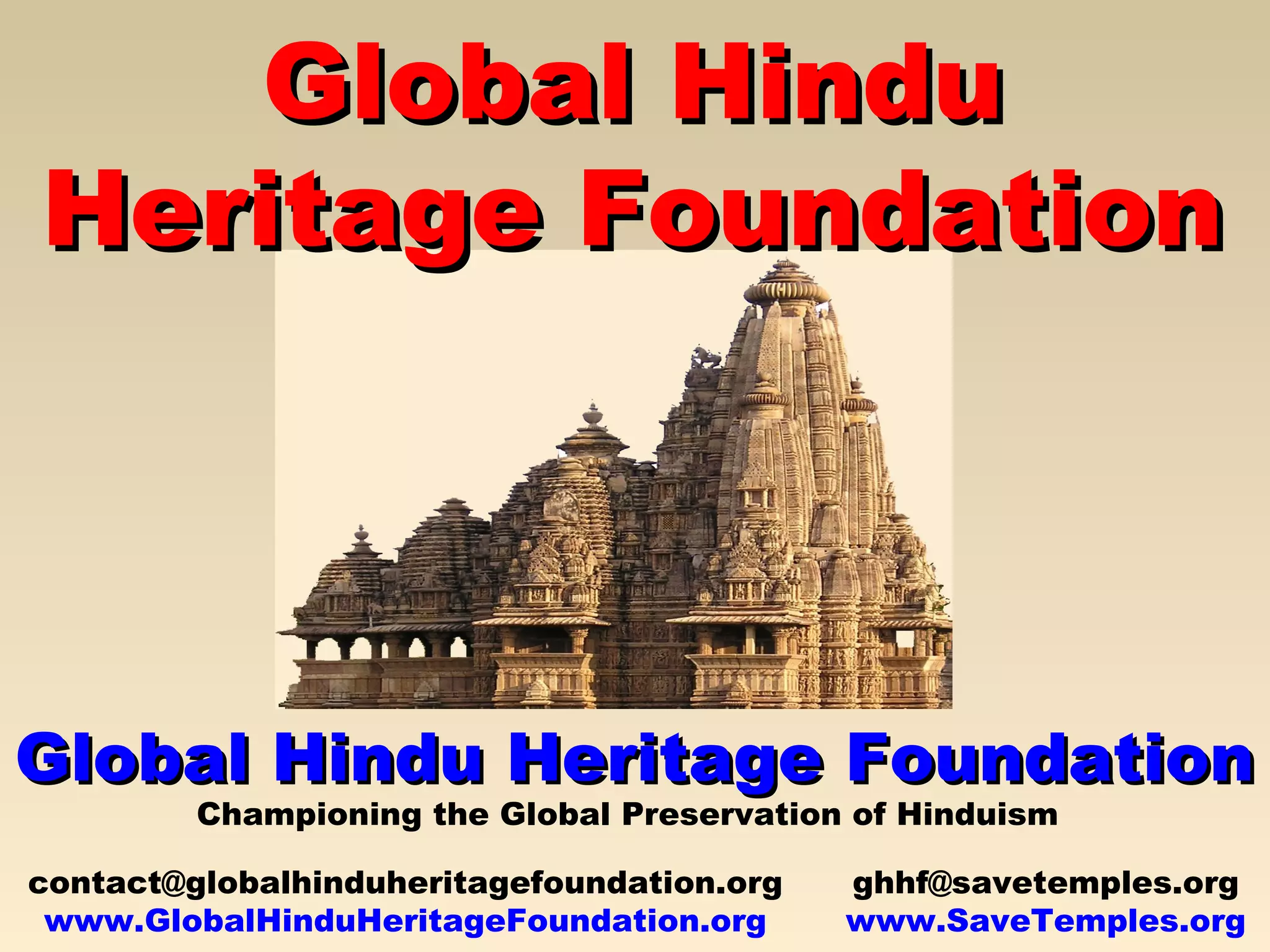 Ghhf presentation - swami paripoornanda 2013 visit | PPT