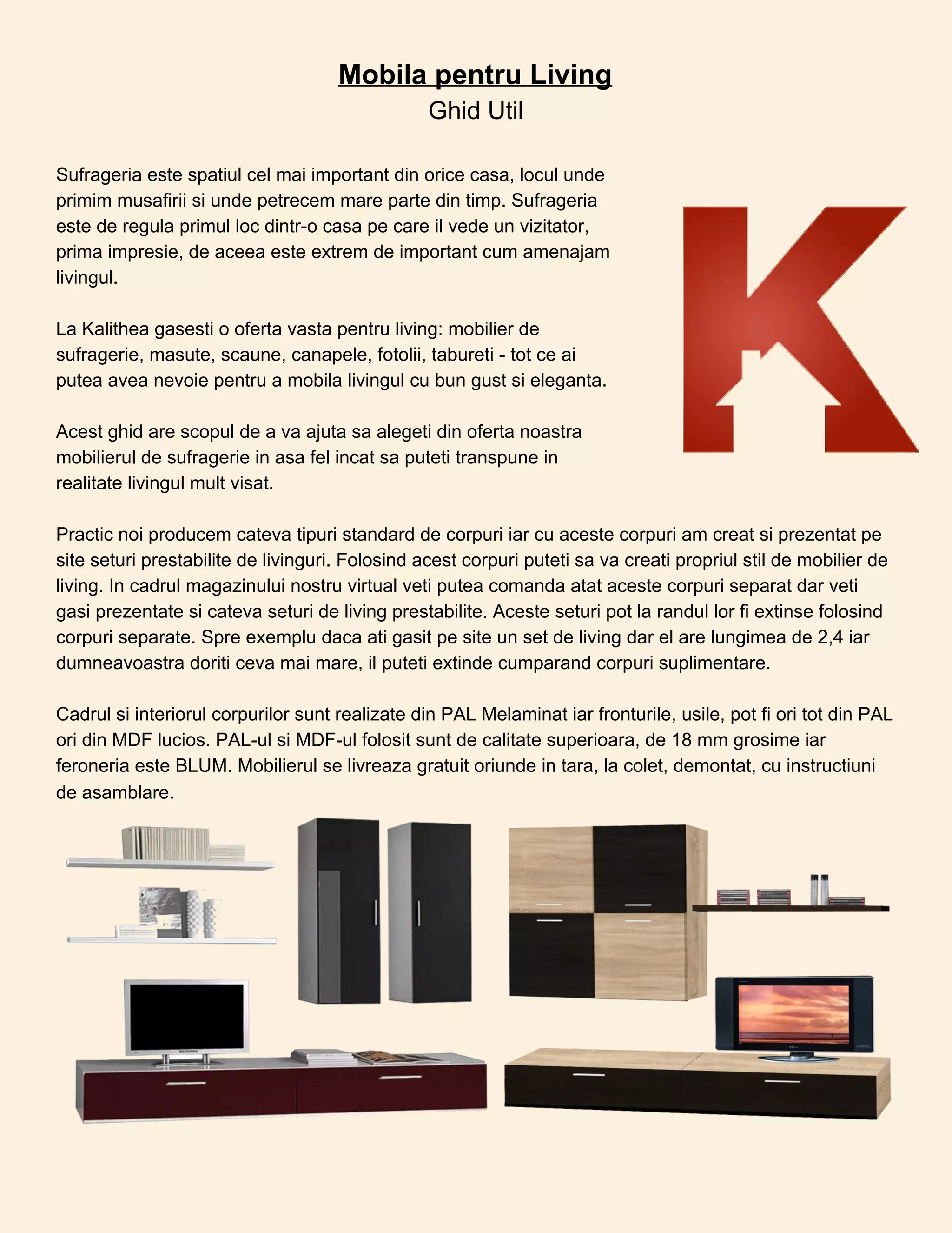 Ghid Mobilier living | PDF