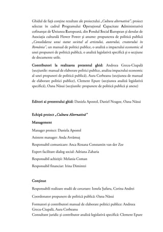 Ghid de bune practici in domeniul elaborarii propunerilor alternative ...