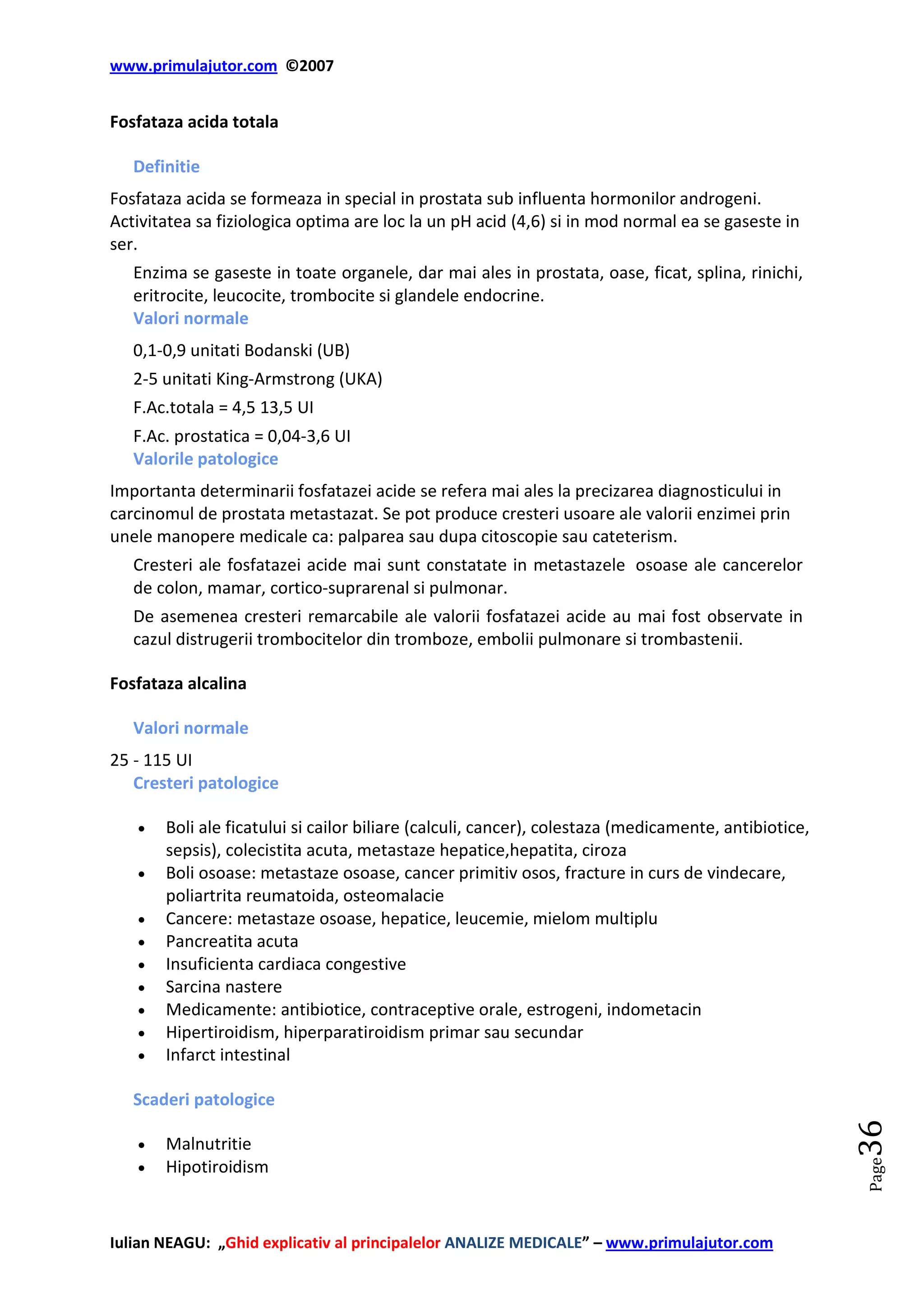 Ghid explicativ al_principalelor_analize_medicale | PDF