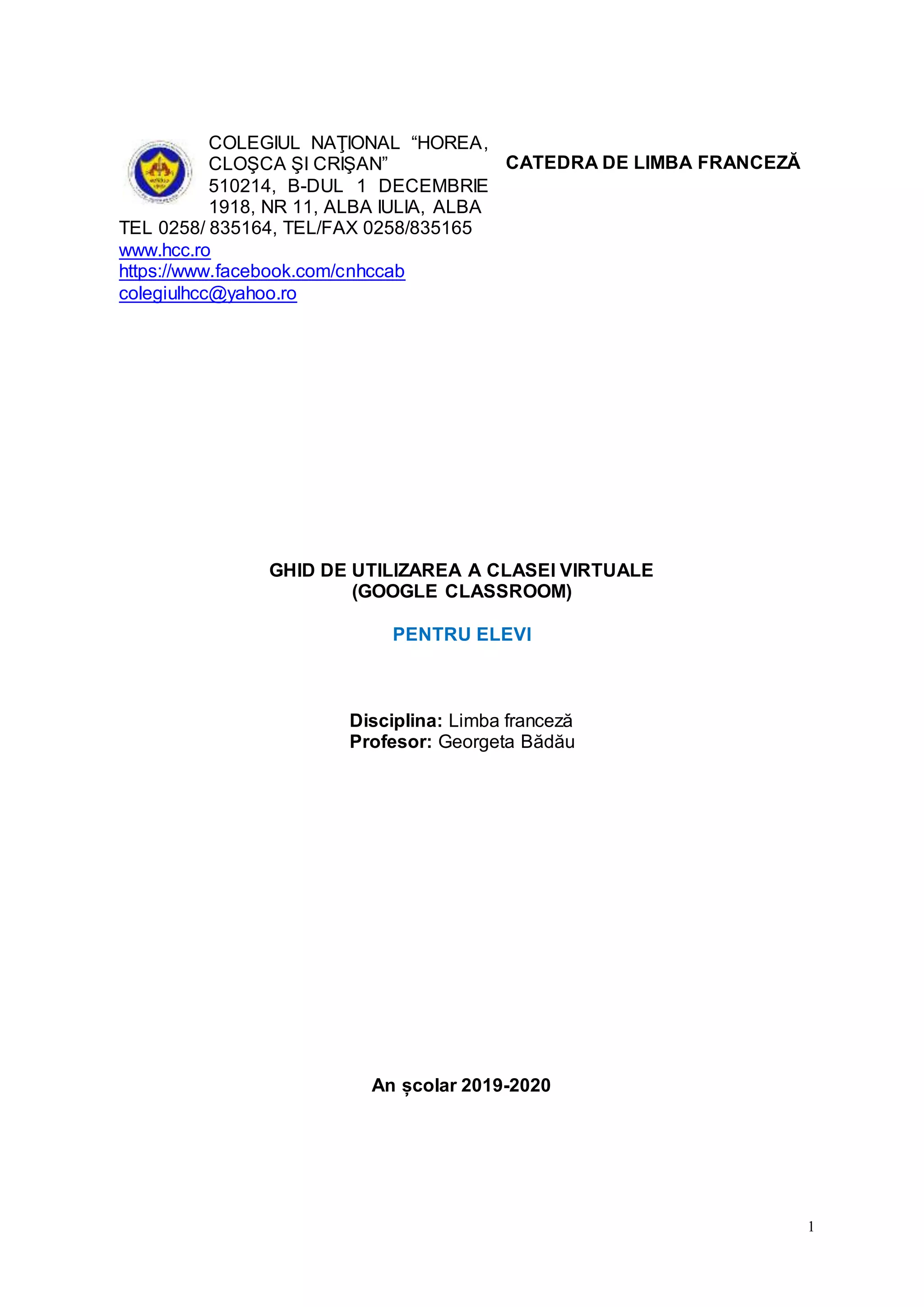 Google Classroom: ghid pentru elevi | PDF