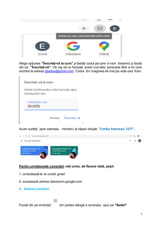 Google Classroom: ghid pentru elevi | PDF