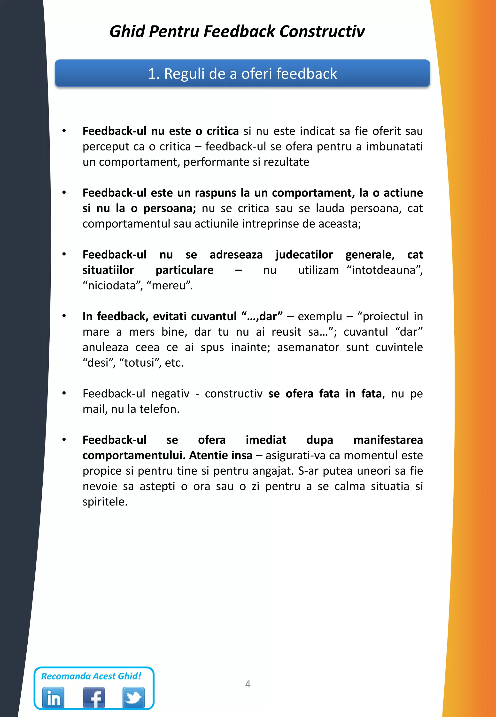 Ghid pentru feedback constructiv | PDF