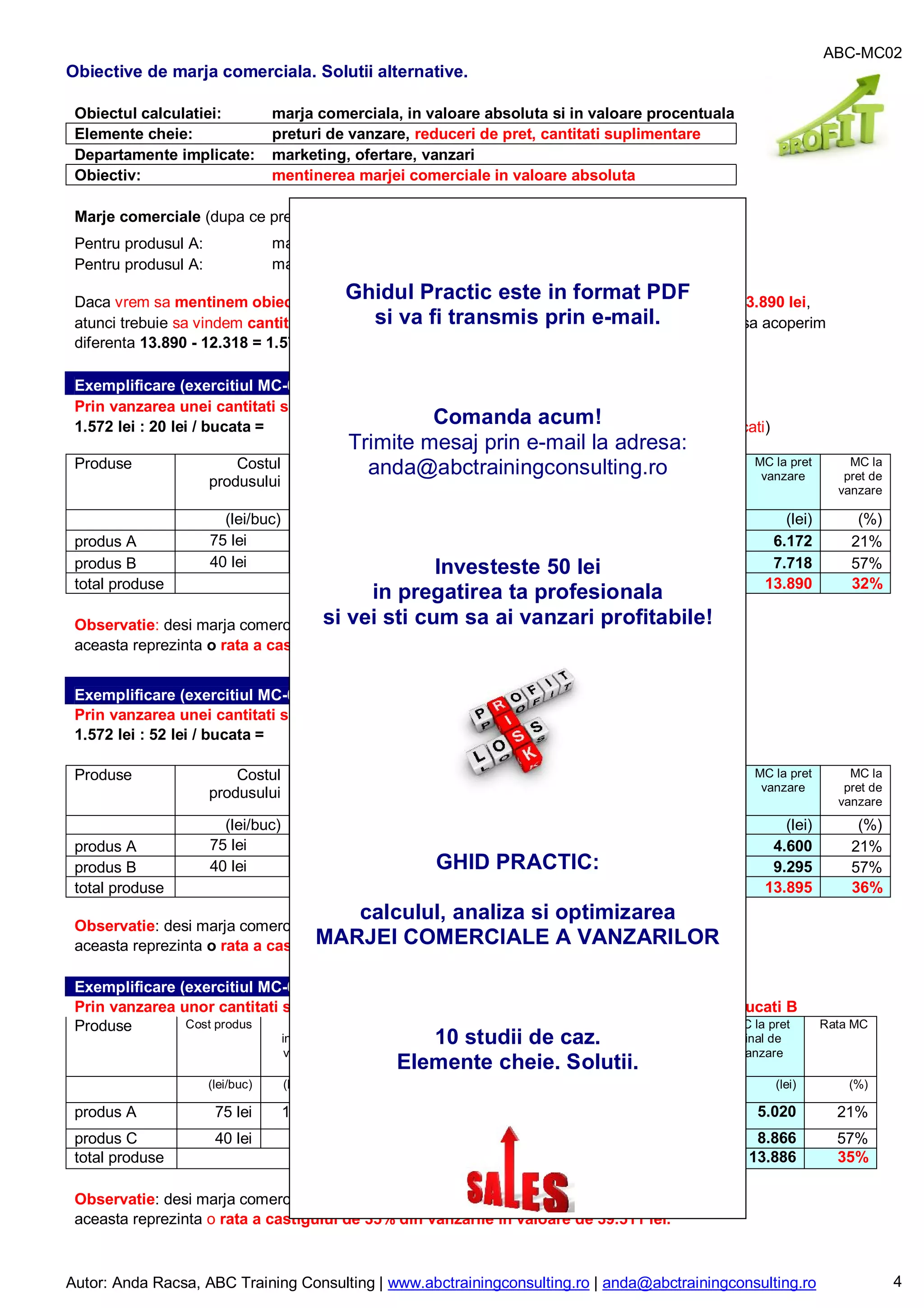 Ghid practic: Marja comerciala a vanzarilor | PDF