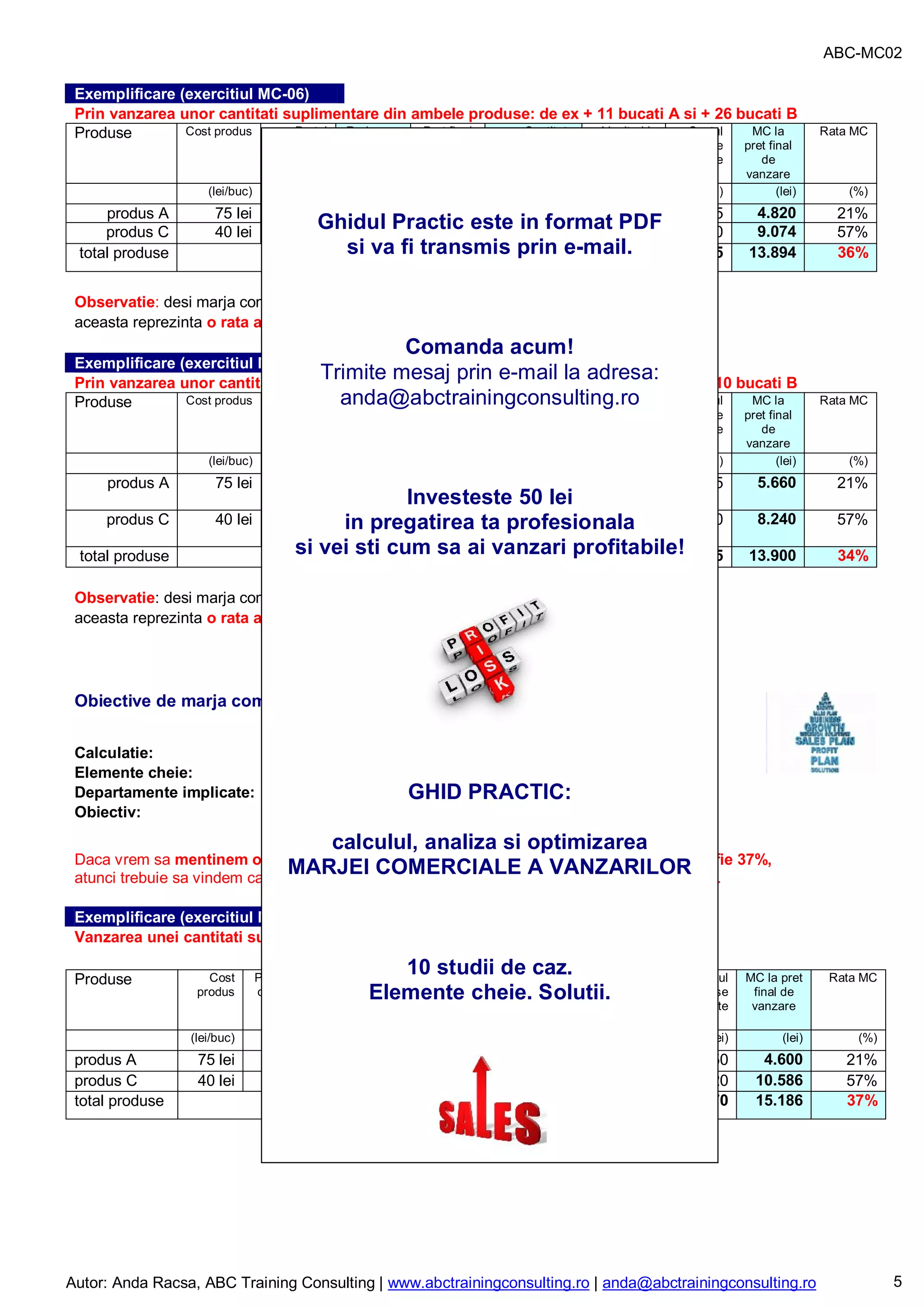 Ghid practic: Marja comerciala a vanzarilor | PDF