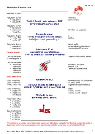 Ghid practic: Marja comerciala a vanzarilor | PDF