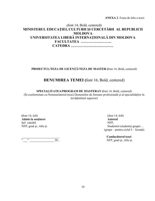 Ghid privind elaborarea tezelor de licenta,master | PDF