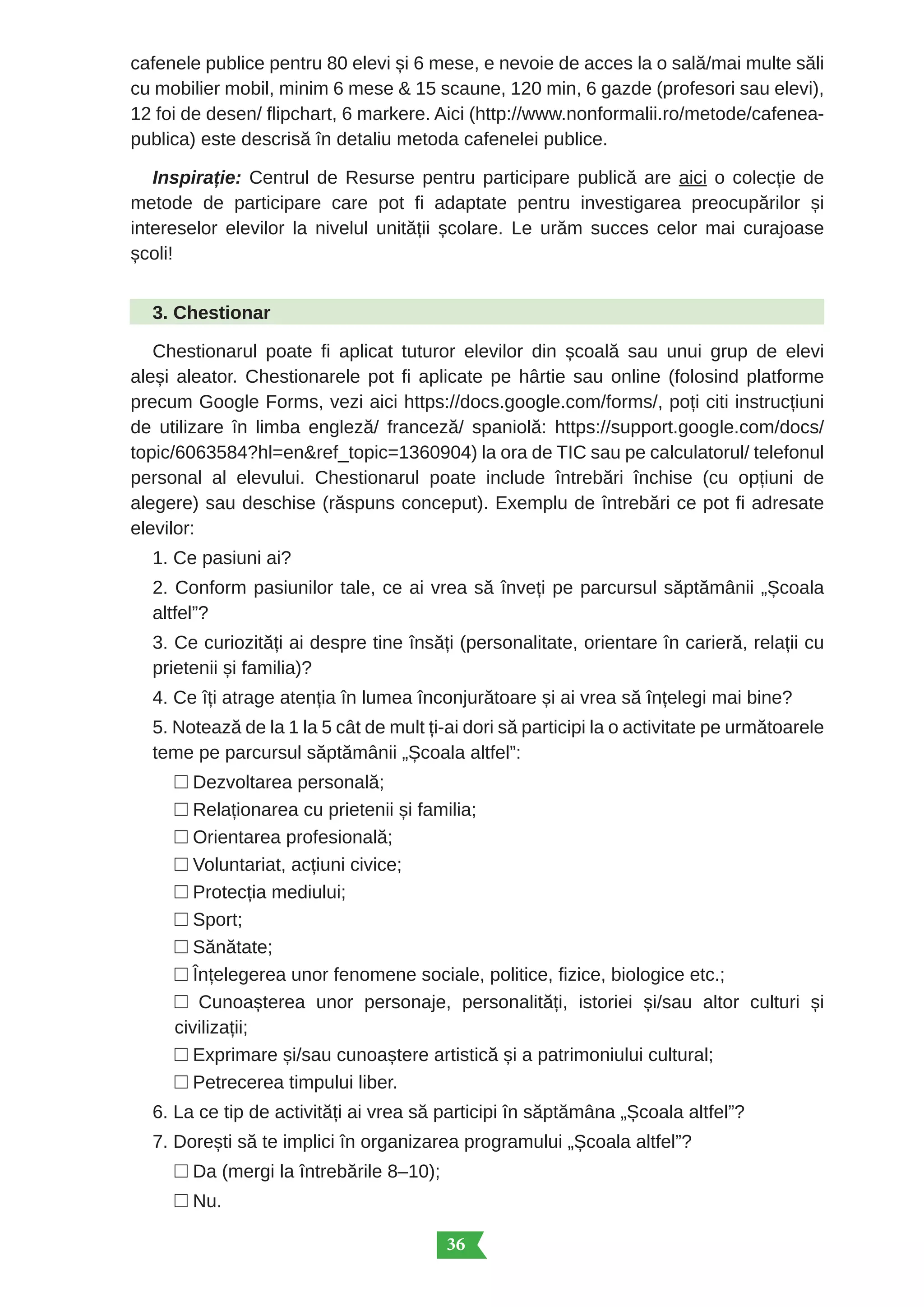 Ghid program scoala-altfel | PDF