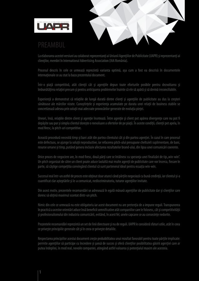 Ghidul de pitch UAPR | PDF