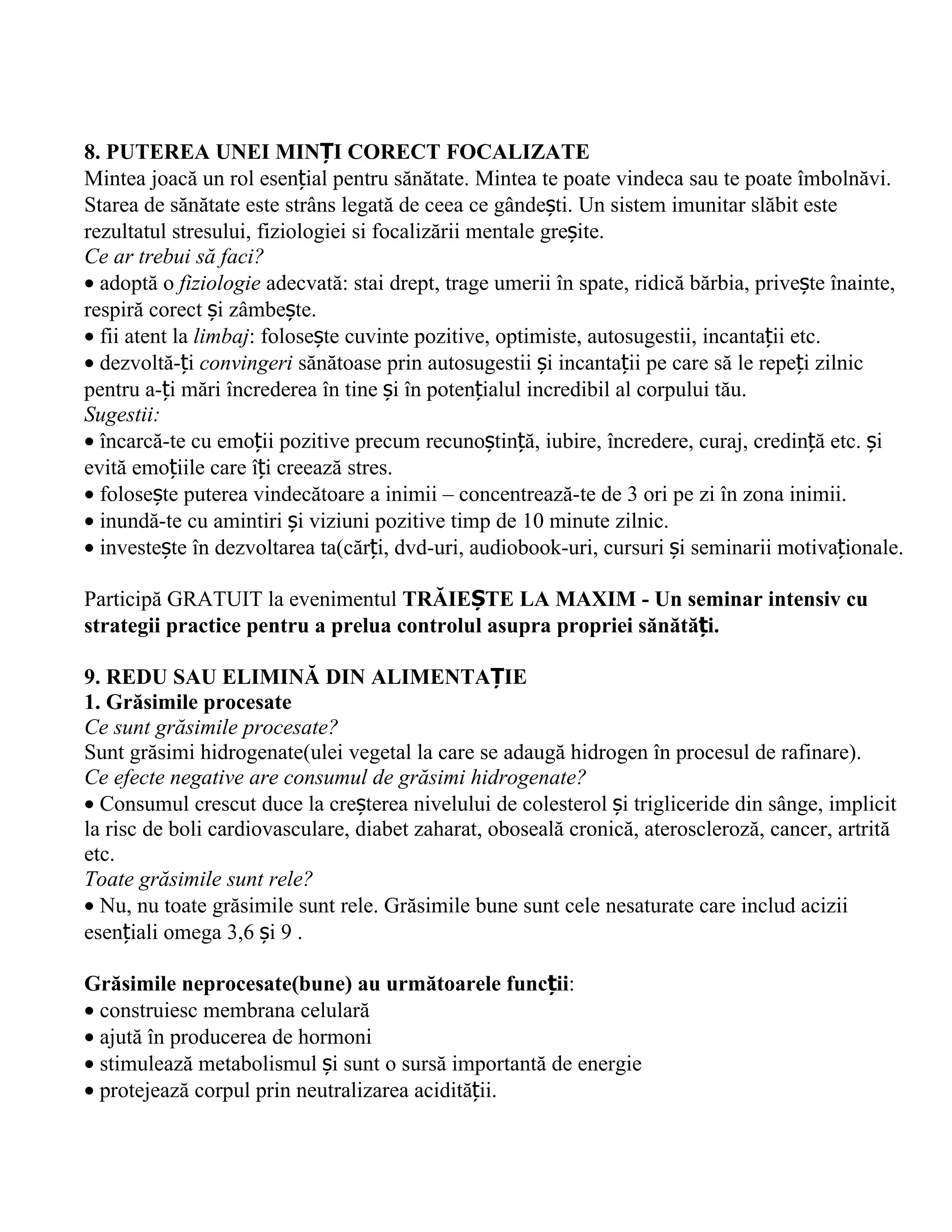 Ghidul unui stil de viata sanatos | DOC